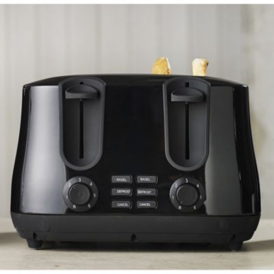 Elementi Black 4 Slice Toaster | Lakeland