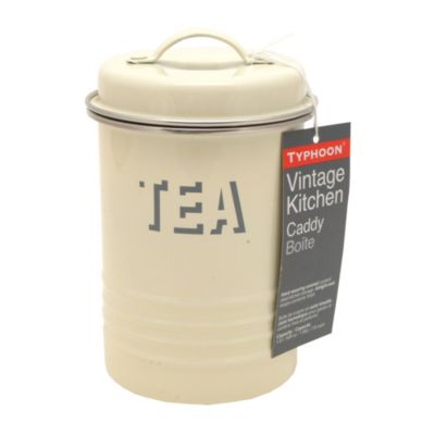 Typhoon Vintage Kitchen Tea Canister, Cream | Lakeland