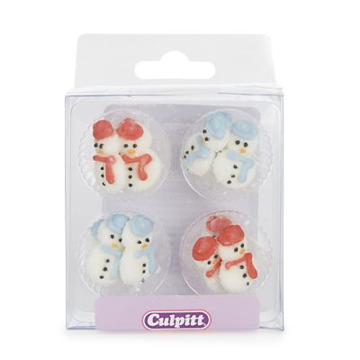 Culpitt Sugar Piping's Snowmen Cake Toppers x12 | Lakeland