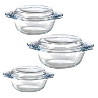 Pyrex 3 Piece Glass Casserole Set | Lakeland