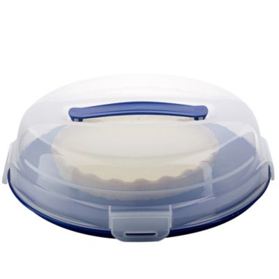 Clip Lock Cake Carrier Caddy & Handle, Round Holds 24cm Cakes | Lakeland