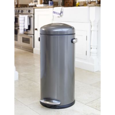 simplehuman Retro Bin 30L Grey | Lakeland