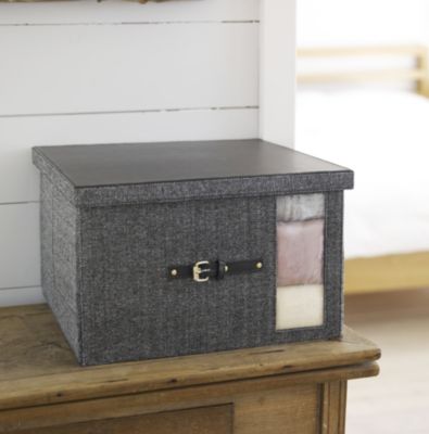 Charcoal Textile Storage Box | Lakeland