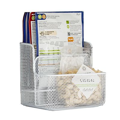 Packet Mixes White Mesh Cupboard Storage Basket | Lakeland
