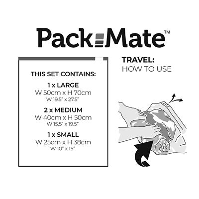Packmate Travel Roll Bag Set x4 | Lakeland