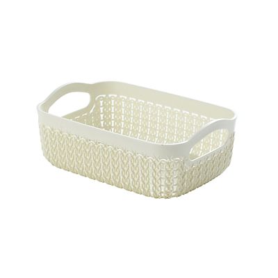 Curver Knit Effect Storage Tray Small, Cream | Lakeland