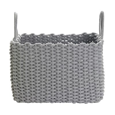 Oblong Woven Rope Tote Grey 32L | Lakeland
