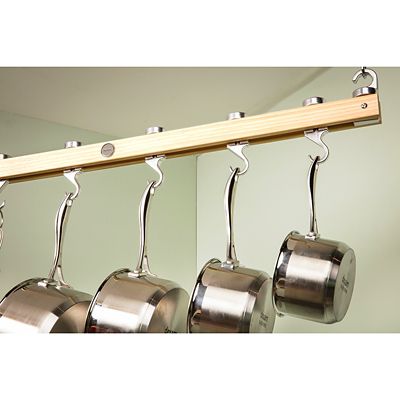 Hahn Classic Single Bar Hanging Rack, Pine & Chrome | Lakeland