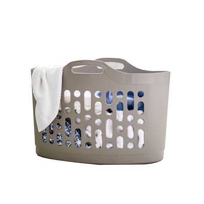 Flexi-Store Flexible Plastic Laundry Basket, 50L Latte | Lakeland
