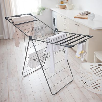 Winged Indoor Clothes Airer Deluxe, Grey 16m | Lakeland