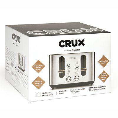 CRUX 4-Slice Toaster, Stainless Steel CRUX007 | Lakeland