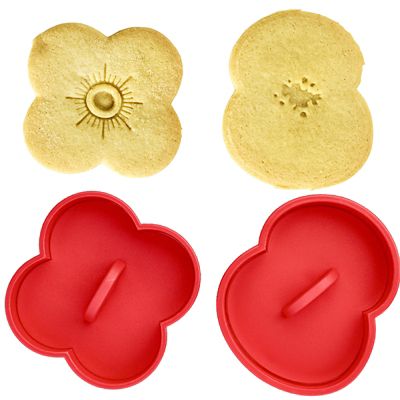 2 Poppy Cookie Cutters with Press Insert | Lakeland