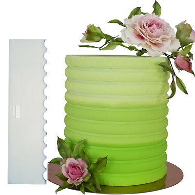 PME Tall Patterned Edge Side Scraper for Cake Decorating – Scalloped ...