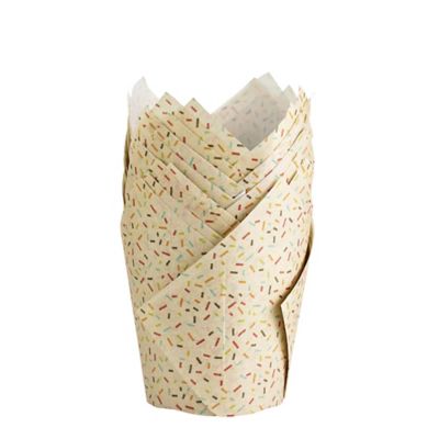 24 Speckled Paper Greaseproof Tulip Muffin Cases | Lakeland