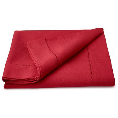 Red Linen-Look Tablecloth 137 x 229cm | Lakeland