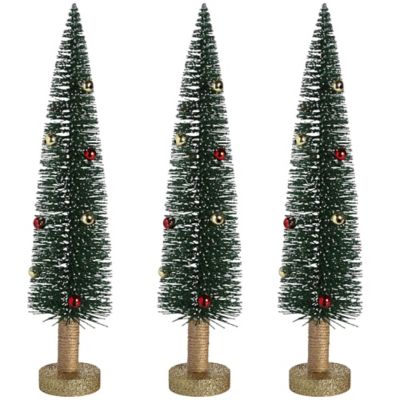 Glitter Tree Trio Christmas Decorations | Lakeland