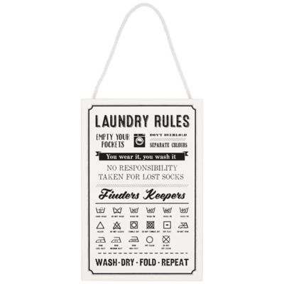 Laundry Rules MDF Sign | Lakeland