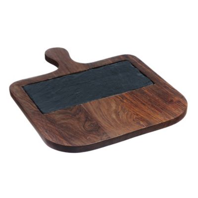 Just Slate Sheesham Wood Serving Paddle with Slate Insert | Lakeland