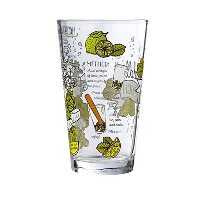 'Muddle through it' Mojito Recipe Glass 450ml | Lakeland