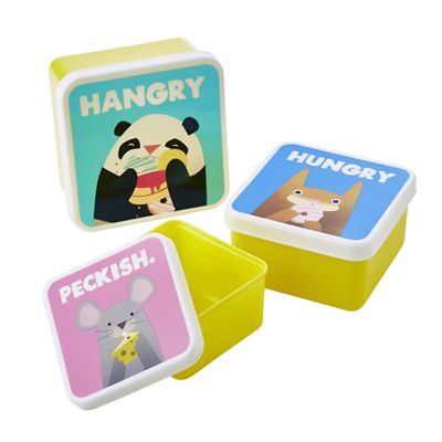 Jolly Awesome 'Hangry, Hungry, Peckish' Snack Lunch Box Trio | Lakeland