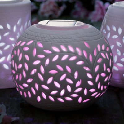 Sphere Porcelain Solar Light | Lakeland