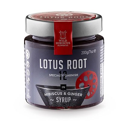 Lotus Root Slices in Hibiscus and Ginger Cocktail Syrup | Lakeland