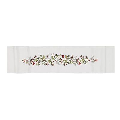 Walton & Co. Embroidered Holly and Ivy Table Runner 175cm | Lakeland
