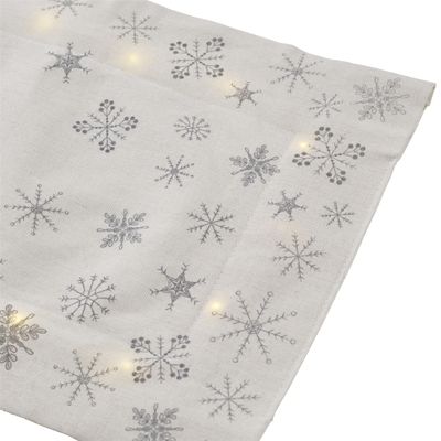 LED Light-Up Christmas Table Runner with Snowflake Motif | Lakeland