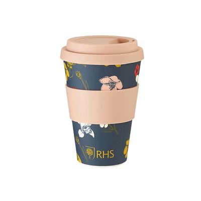 RHS Irises and Hellebores Bamboo Travel Mug 450ml | Lakeland