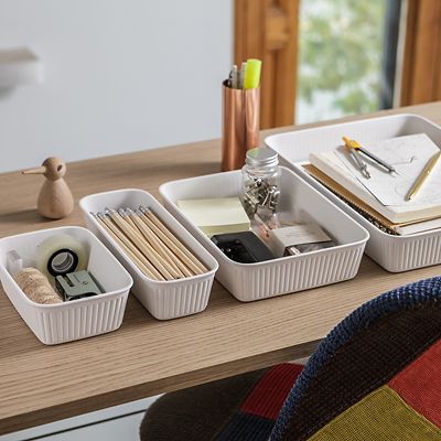 Tatay Baobab Organiser 4-Piece Set, White | Lakeland