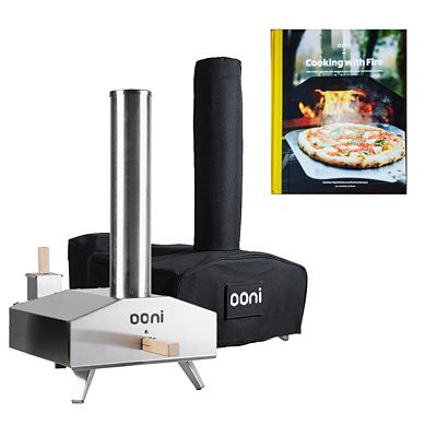 Ooni 3 Outdoor Oven with Cover & Cookbook Bundle | Lakeland