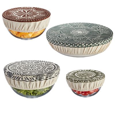 Fabric Elasticated Food Covers – Set of 4 | Lakeland