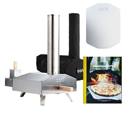 Ooni 3 Outdoor Oven with Cover and Peel and Cookbook Bundle | Lakeland