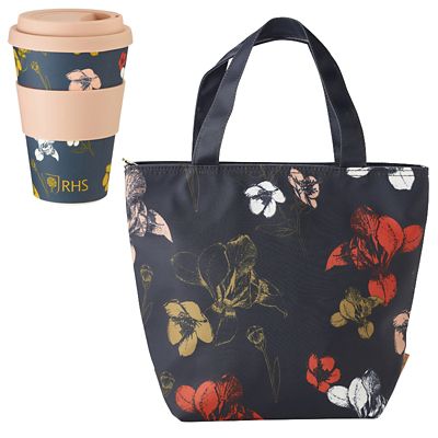 RHS Bamboo Travel Mug and Lunch Tote Bag Gift Set | Lakeland