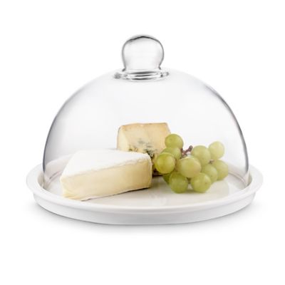Glass Cheese Dome and Porcelain Platter 24cm Dia. | Lakeland