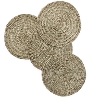 4 Ribbed Metallic Gold Coasters | Christmas Coasters | Lakeland