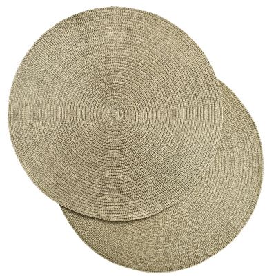 2 Circular Metallic Gold Place Mats 38cm Diameter | Lakeland