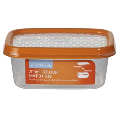 Colour Match Food Storage Container 200ml, Orange | Lakeland
