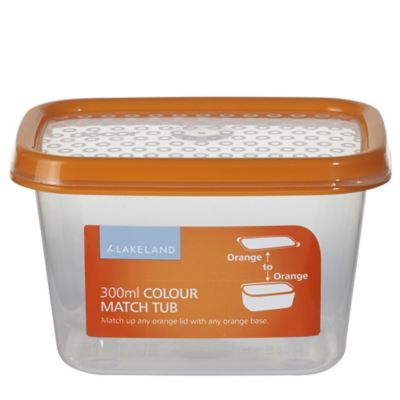 Colour Match Food Storage Container 300ml, Orange | Lakeland