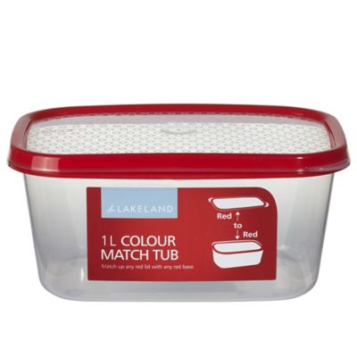Colour Match Food Storage Container 1L, Red | Lakeland