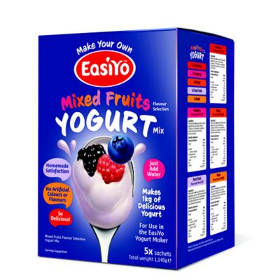 Easiyo Mixed Fruits 1Kg Yogurt Mix Sachets x5 | Lakeland