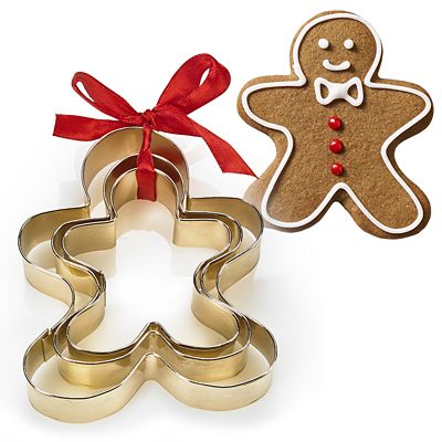 Gold Coloured Gingerbread Men Cookie Cutters x3 | Lakeland