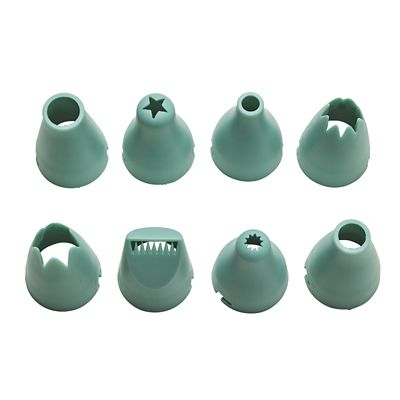 Silicone Piping Bag with Built-in Coupler & 8 Nozzles | Lakeland