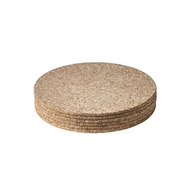 T&G Woodware Round Cork Table Mats Set of 6 | Lakeland