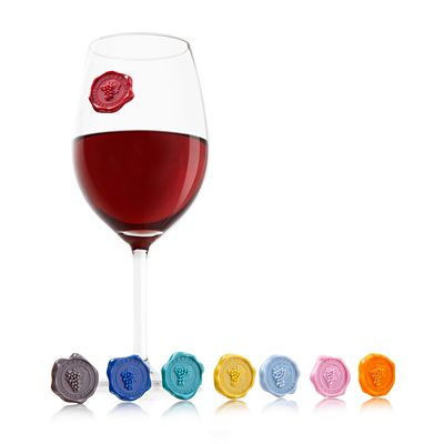 Vacu Vin Wine Glass Markers, Classic Grapes x8 | Lakeland