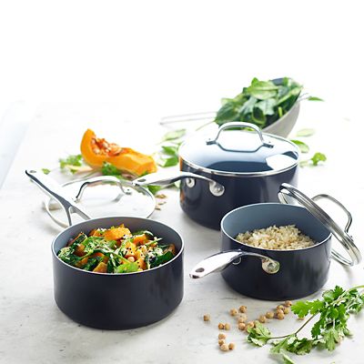 GreenPan Venice Pro 3-Piece Pan Set with Lids | Lakeland
