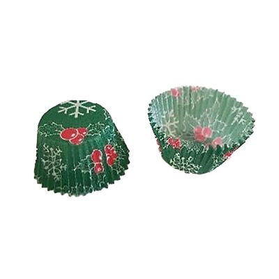 Holly Mini Cupcake Cases 100 Pack | Lakeland