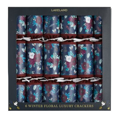 6 Winter Floral Luxury Christmas Crackers | Lakeland
