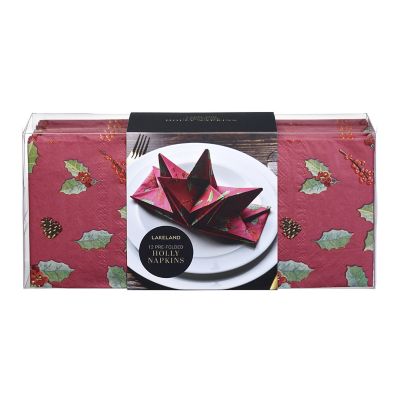 12 Lakeland Holly Pre-Folded Napkins | Lakeland